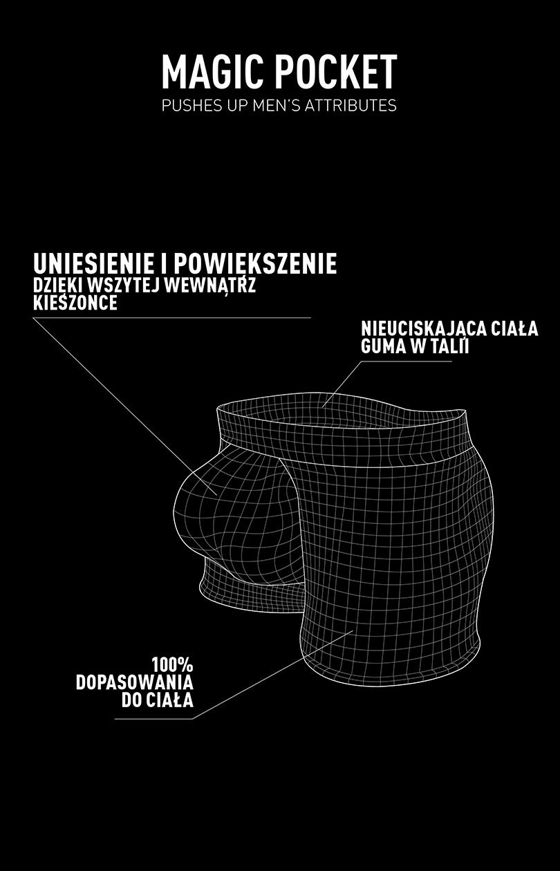 Bokserki męskie czarne Magic Pocket MH-1191/02-CZAP | czarno ...