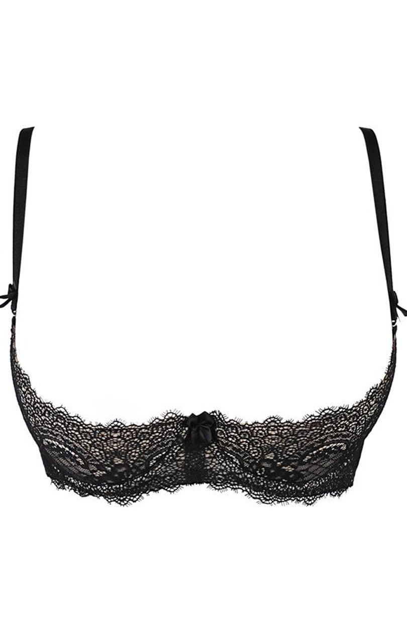 Biustonosz peek-a-boo V-9841 | czarny | Intymna.pl