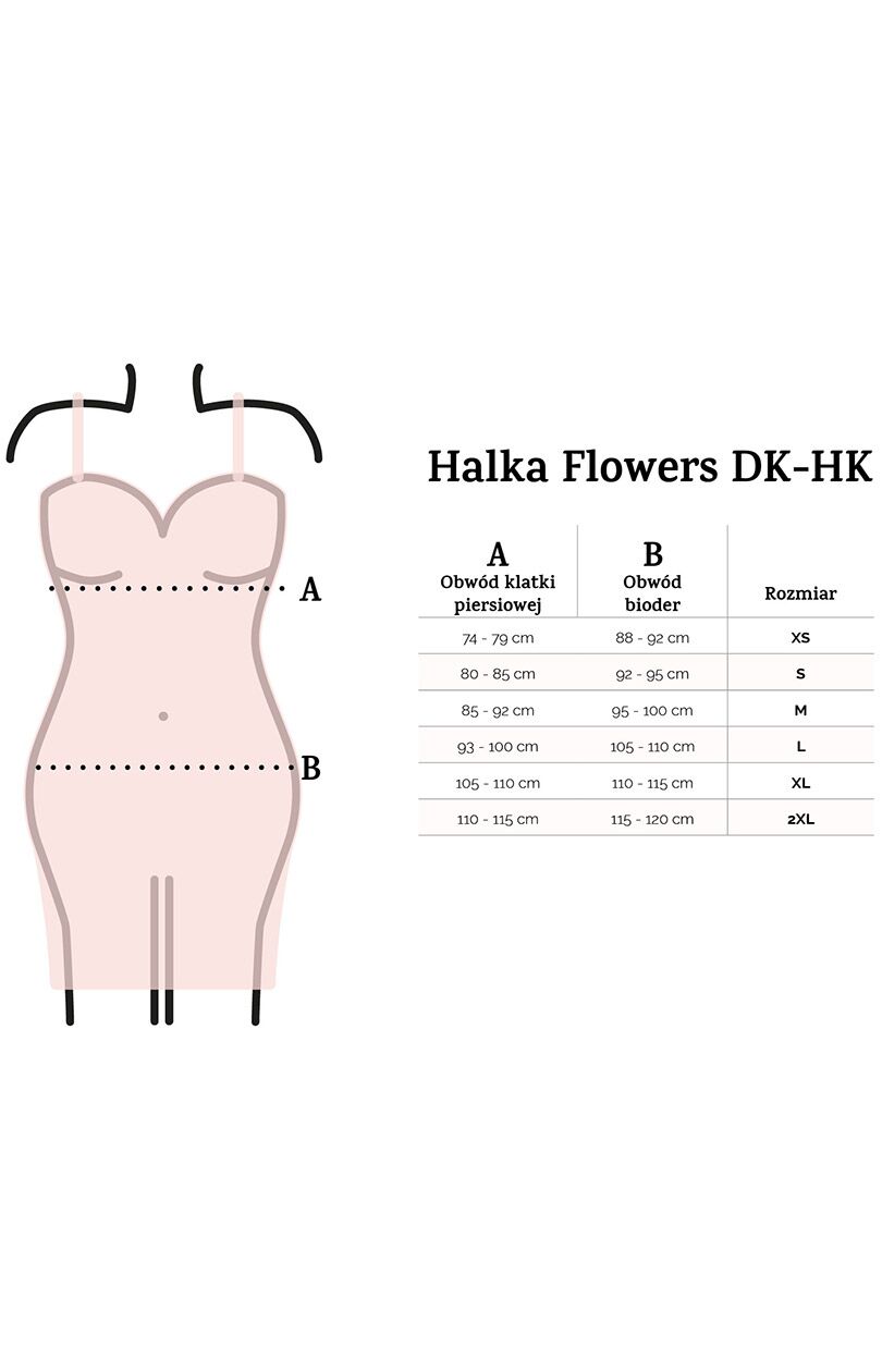 Satynowa halka nocna z kwiatowym wzorem Flowers DK-HK 003 | biało-niebieski | Intymna.pl